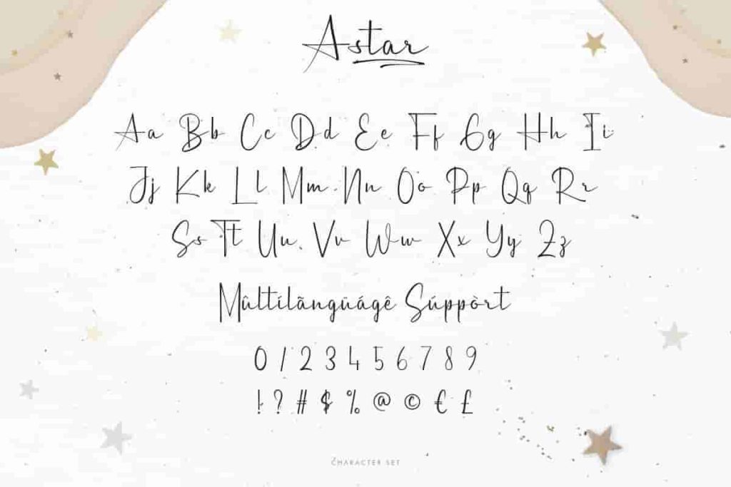 A Star Handwriting Font by CalligraphyFonts.net