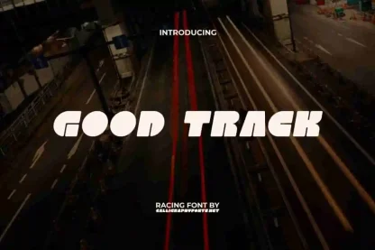 Good Track Display Font by CalligraphyFonts.net